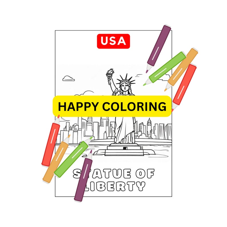 Country Landmark - COLORING PAGES - Etsy