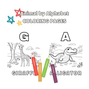 Coloring Pages Animal by Alphabet for Kids - Etsy