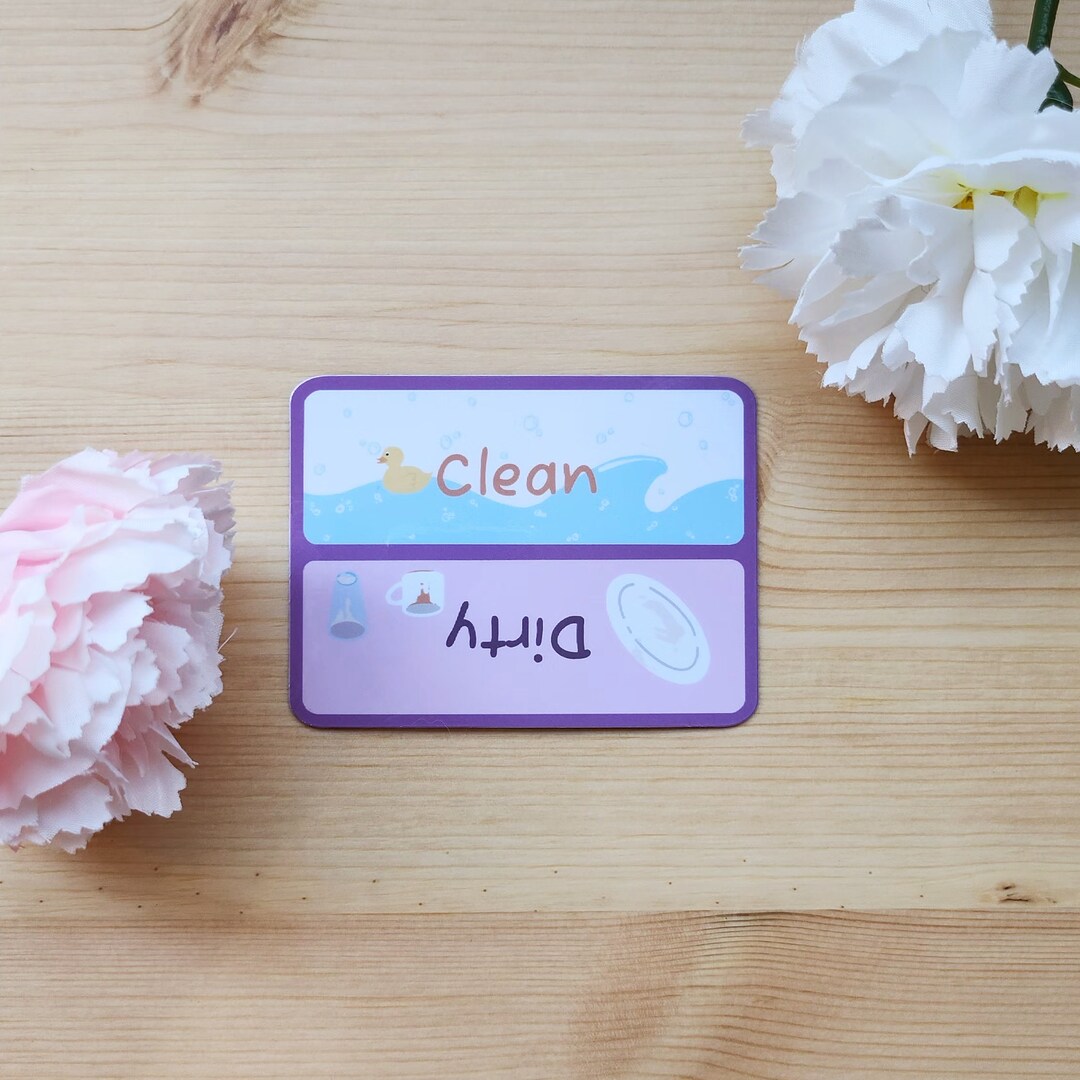Cute Dishwasher Magnet Kawaii Clean Dirty Magnet - Etsy
