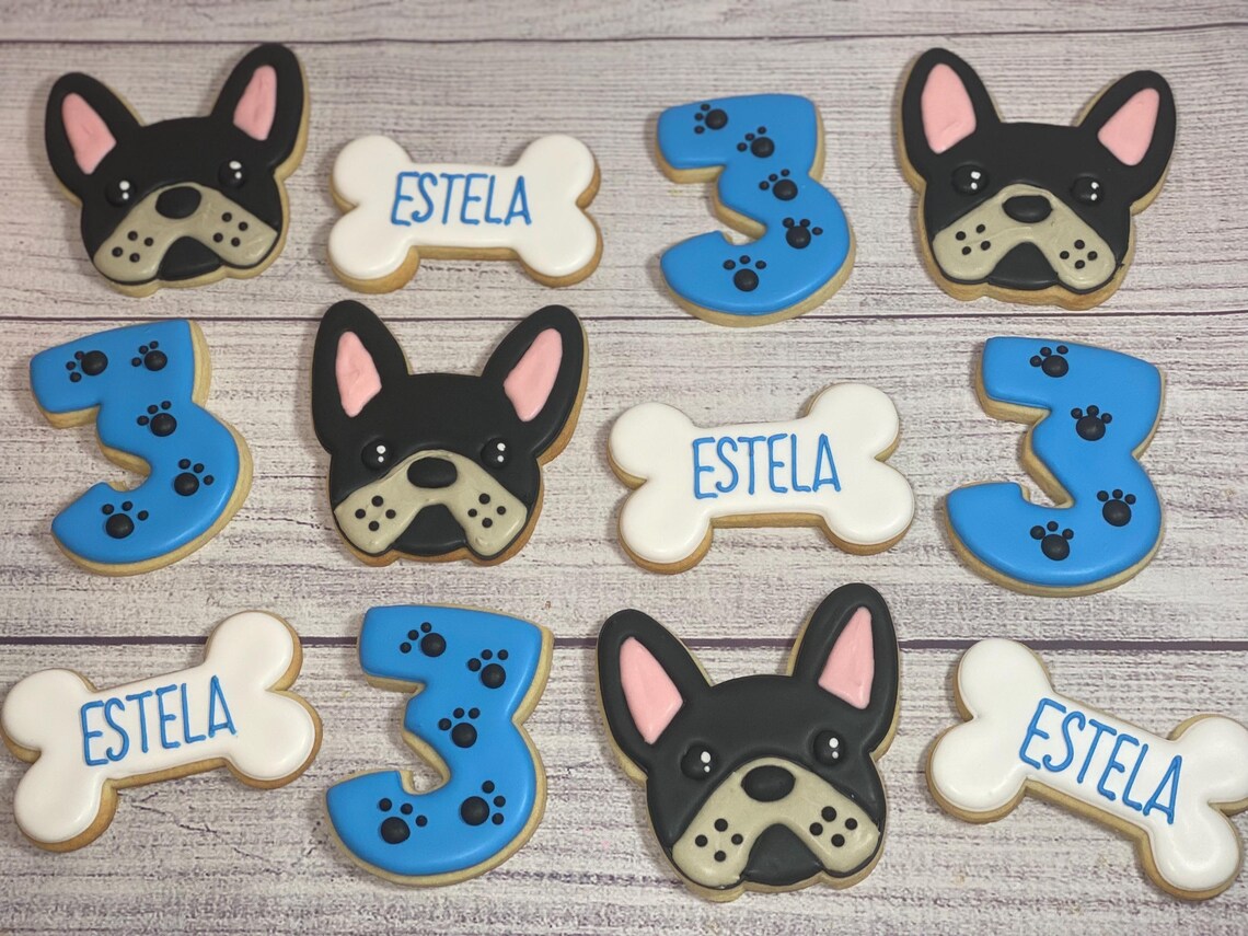 Frenchie Dog Birthday Sugar Cookies - Etsy