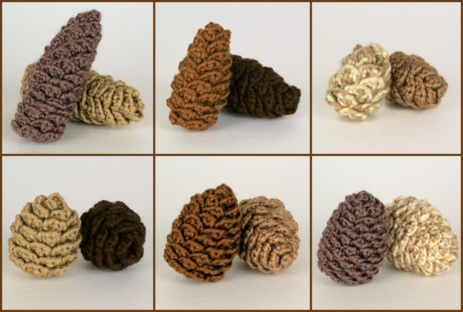 Pine Cone Collection & Giant Pine Cone - Seven CROCHET PATTERNS Digital ...