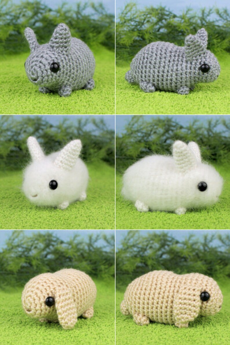 Baby Bunnies Three Amigurumi Bunny Rabbit CROCHET PATTERNS - Etsy
