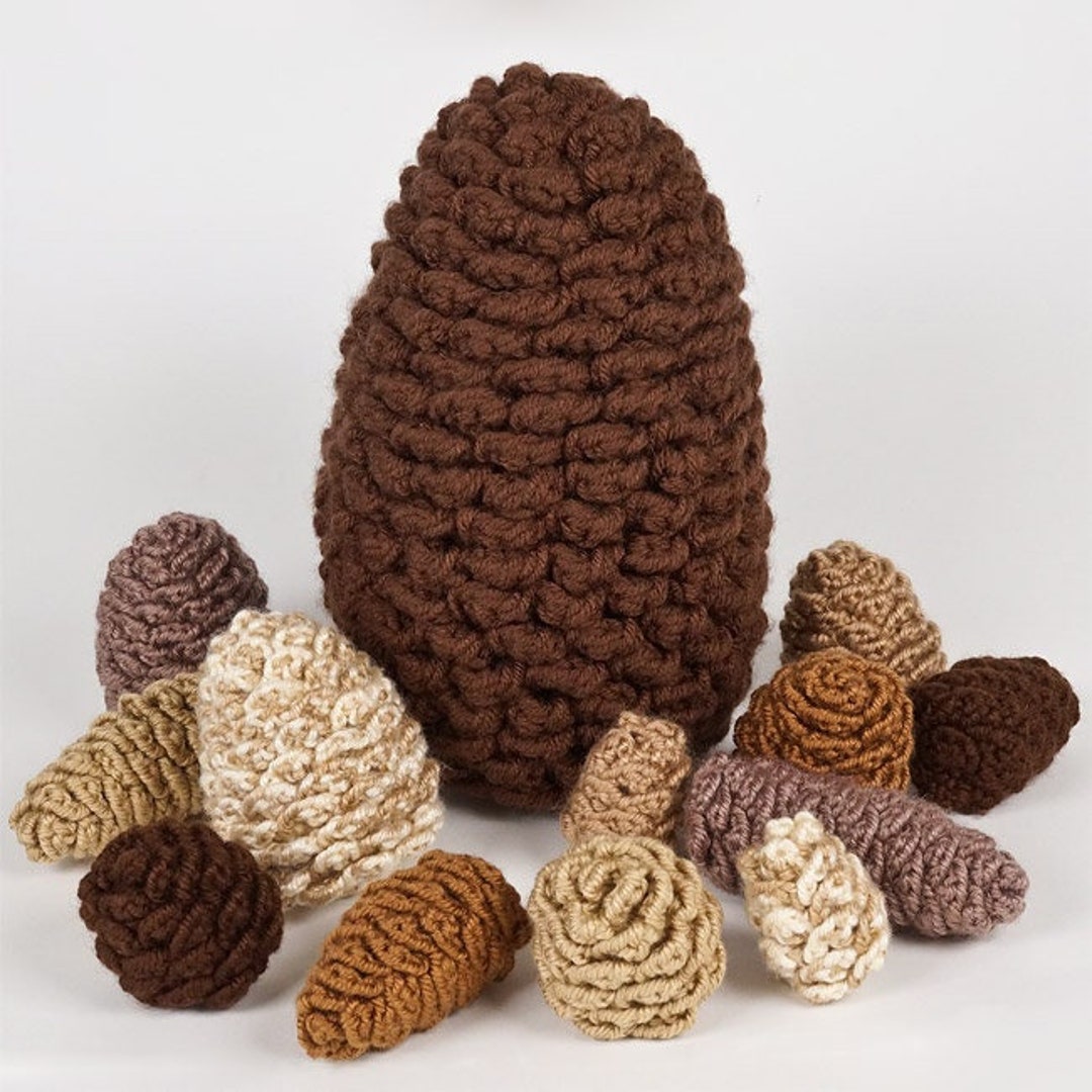 Pine Cone Collection & Giant Pine Cone - Seven CROCHET PATTERNS Digital ...