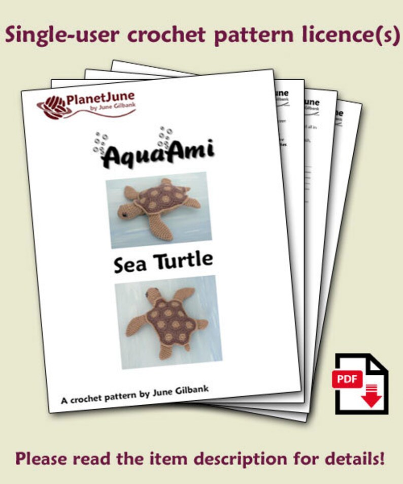Sea Turtles Two Planetjune Amigurumi CROCHET PATTERNS Digital - Etsy
