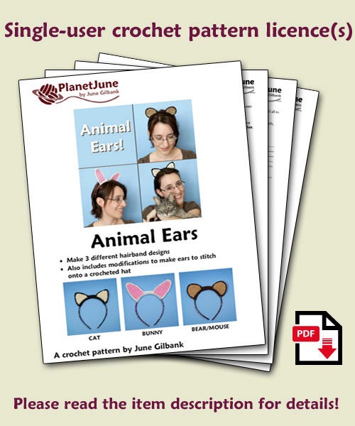 Animal Ears CROCHET PATTERN Digital PDF File Download for - Etsy