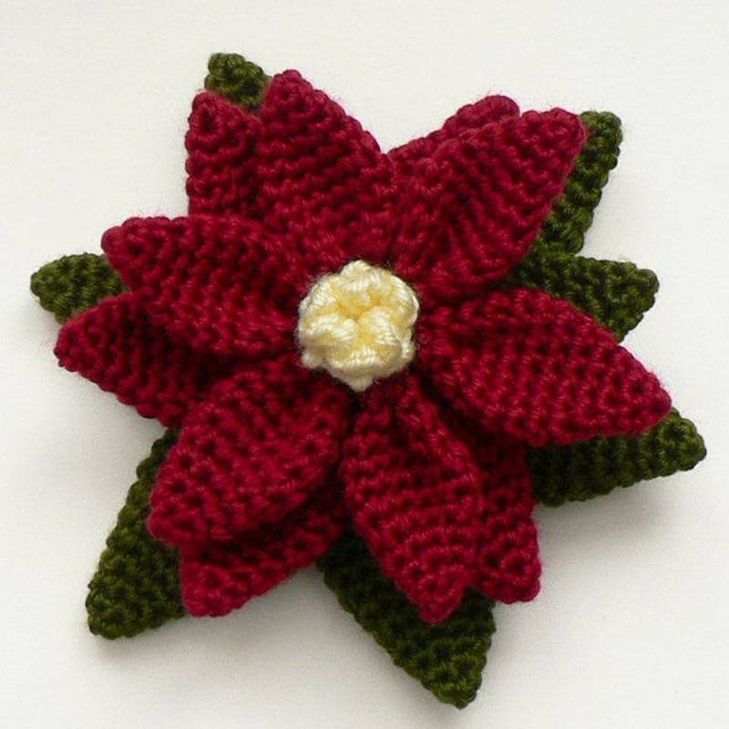 Crochet Poinsettia - Etsy