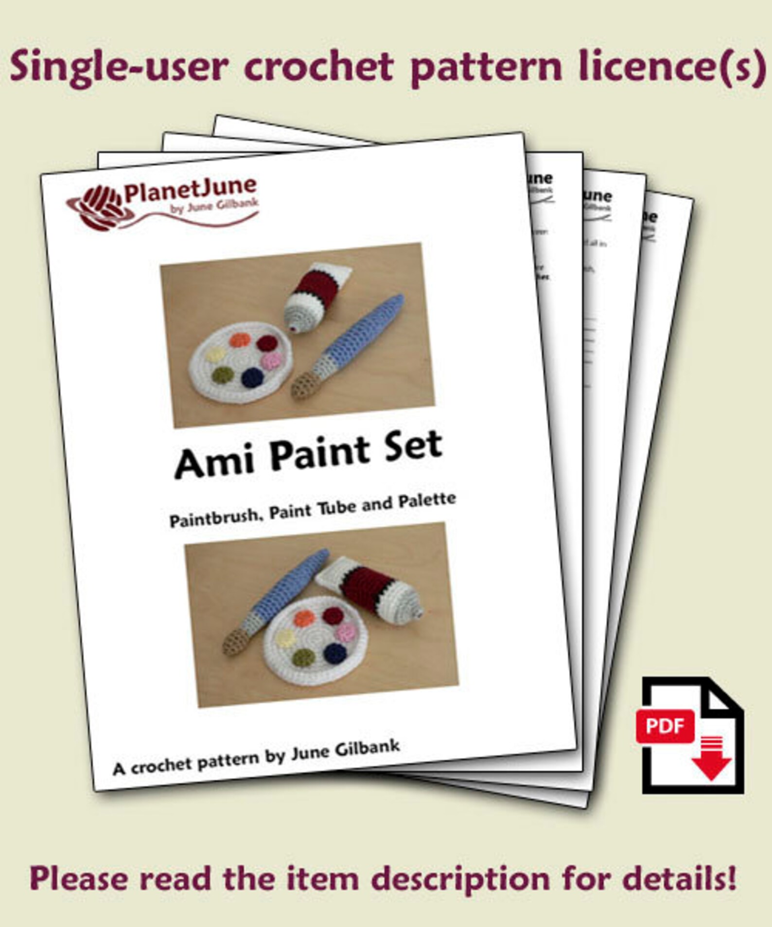Ami Paint Set Amigurumi CROCHET PATTERN Digital PDF File Download ...