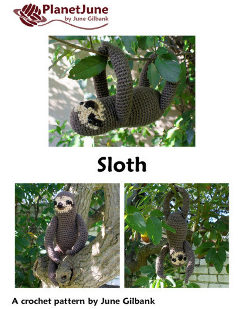 Sloth Amigurumi CROCHET PATTERN Digital PDF File Download - Etsy
