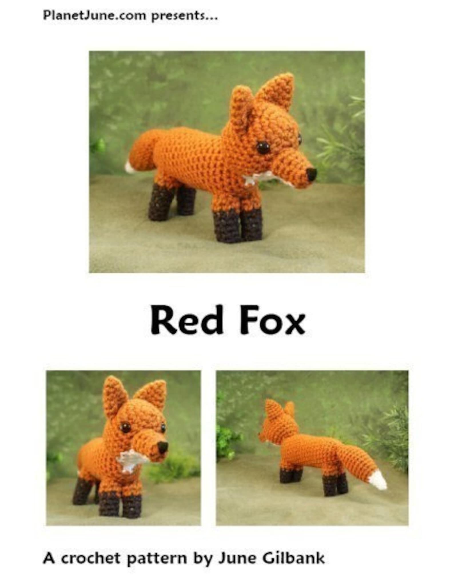 Red Fox Amigurumi CROCHET PATTERN Digital PDF File Download - Etsy