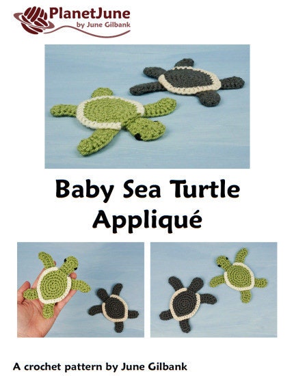 Baby Sea Turtle Applique CROCHET PATTERN Digital PDF File | Etsy