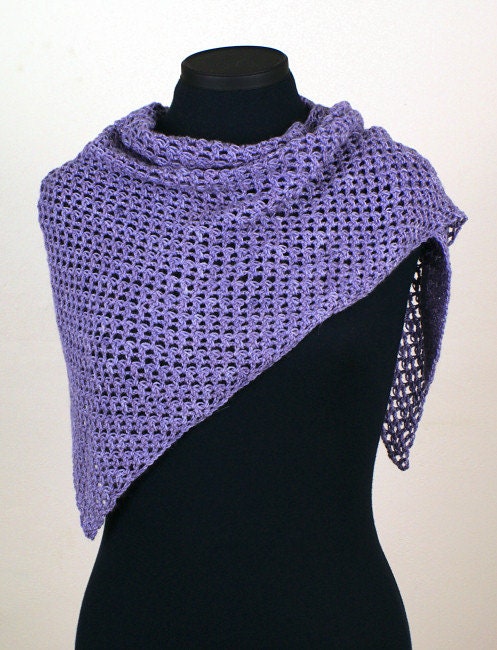 Cozy Mesh Triangular Shawl CROCHET PATTERN Digital PDF File - Etsy
