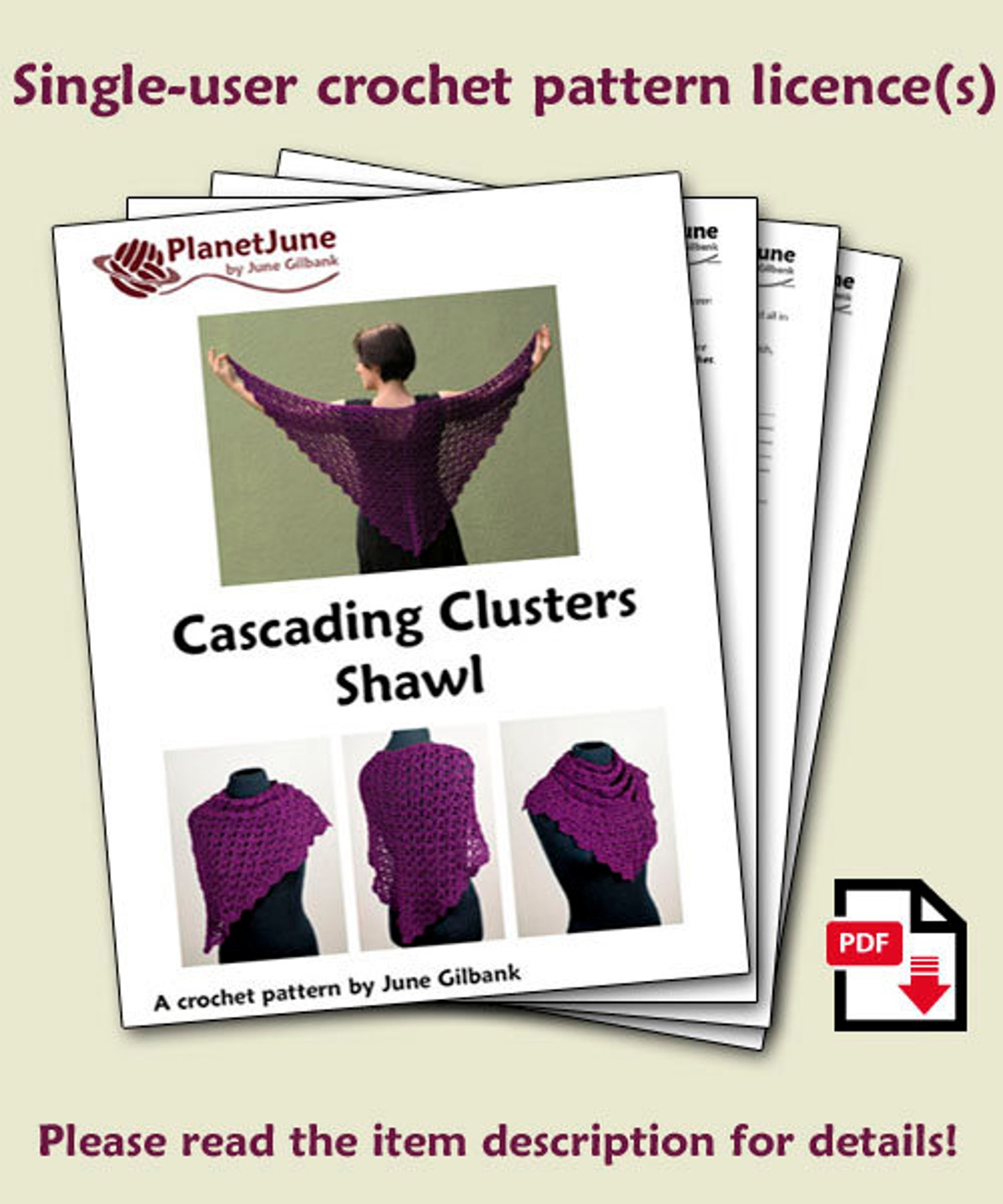 Cascading Clusters Shawl CROCHET PATTERN Digital PDF File Download - Etsy