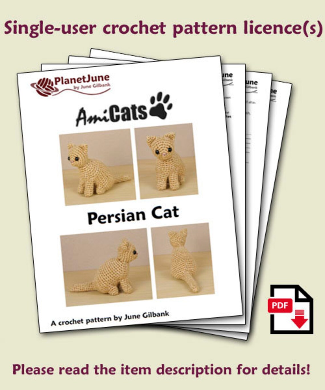 AmiCats Persian Cat amigurumi cat CROCHET PATTERN digital | Etsy