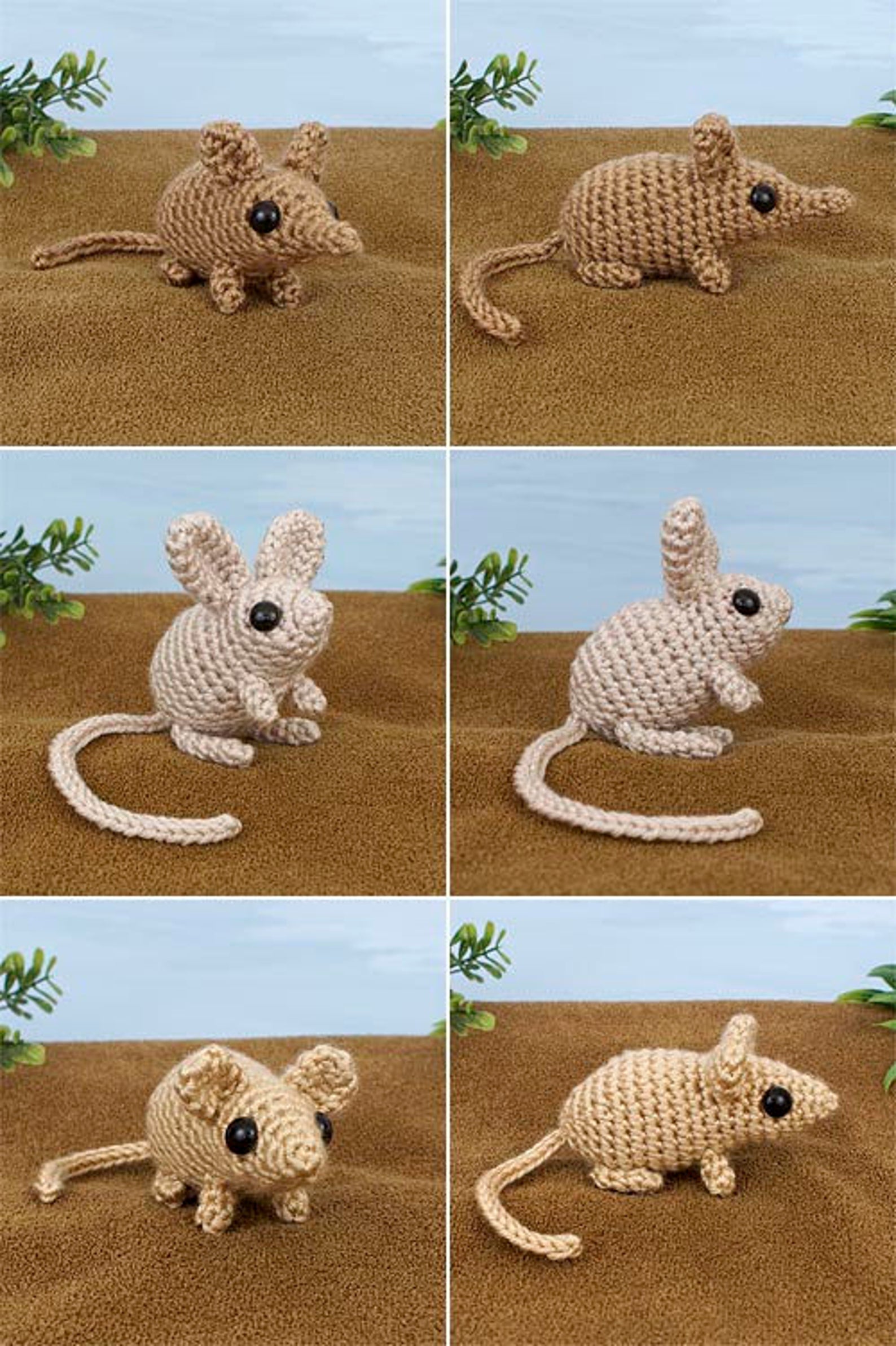 Mini Mammals - Sengi Jerboa Mouse - Three Amigurumi CROCHET PATTERNS ...