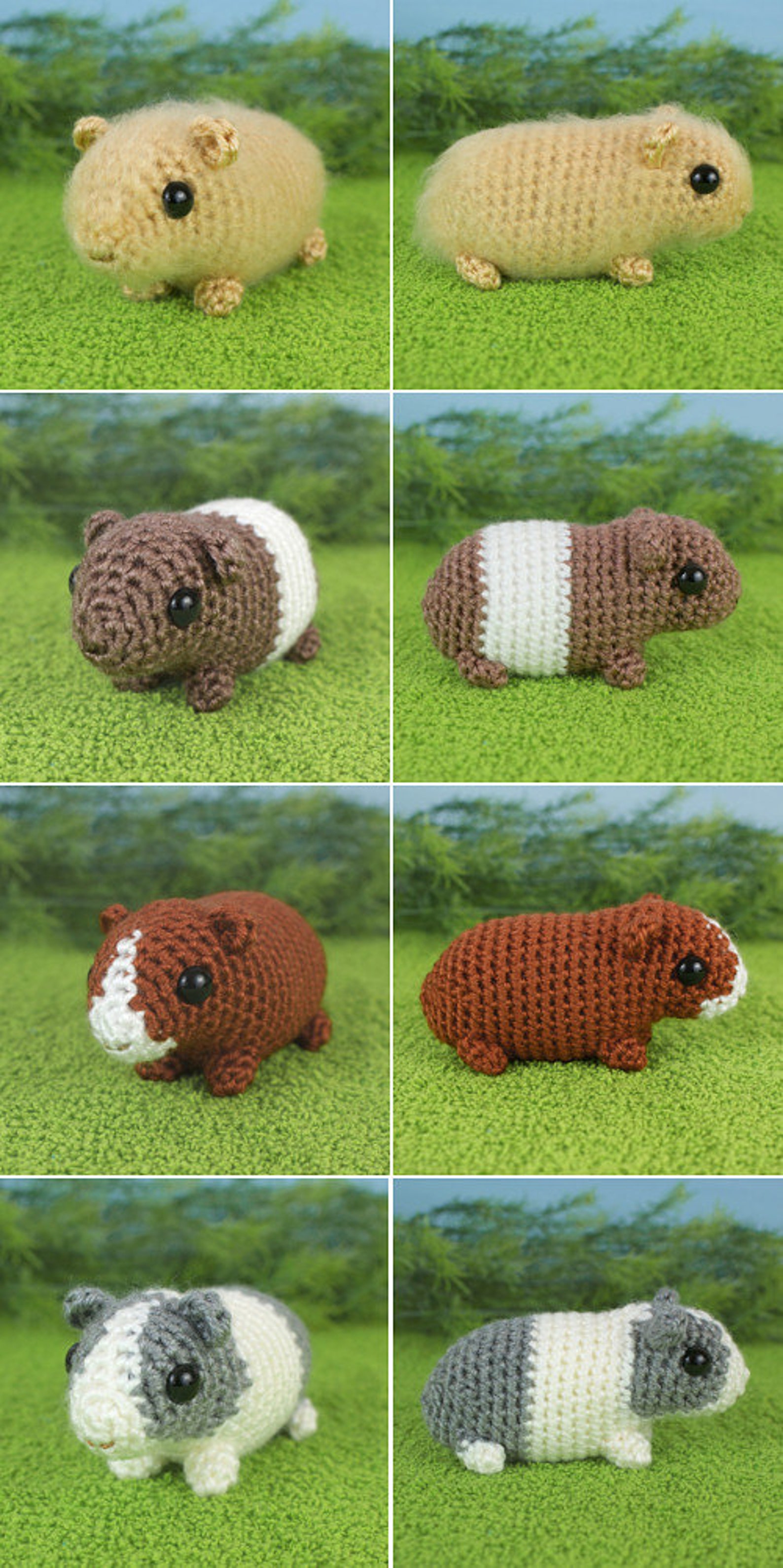 Baby Guinea Pigs Four Amigurumi Guinea Pig CROCHET PATTERNS - Etsy