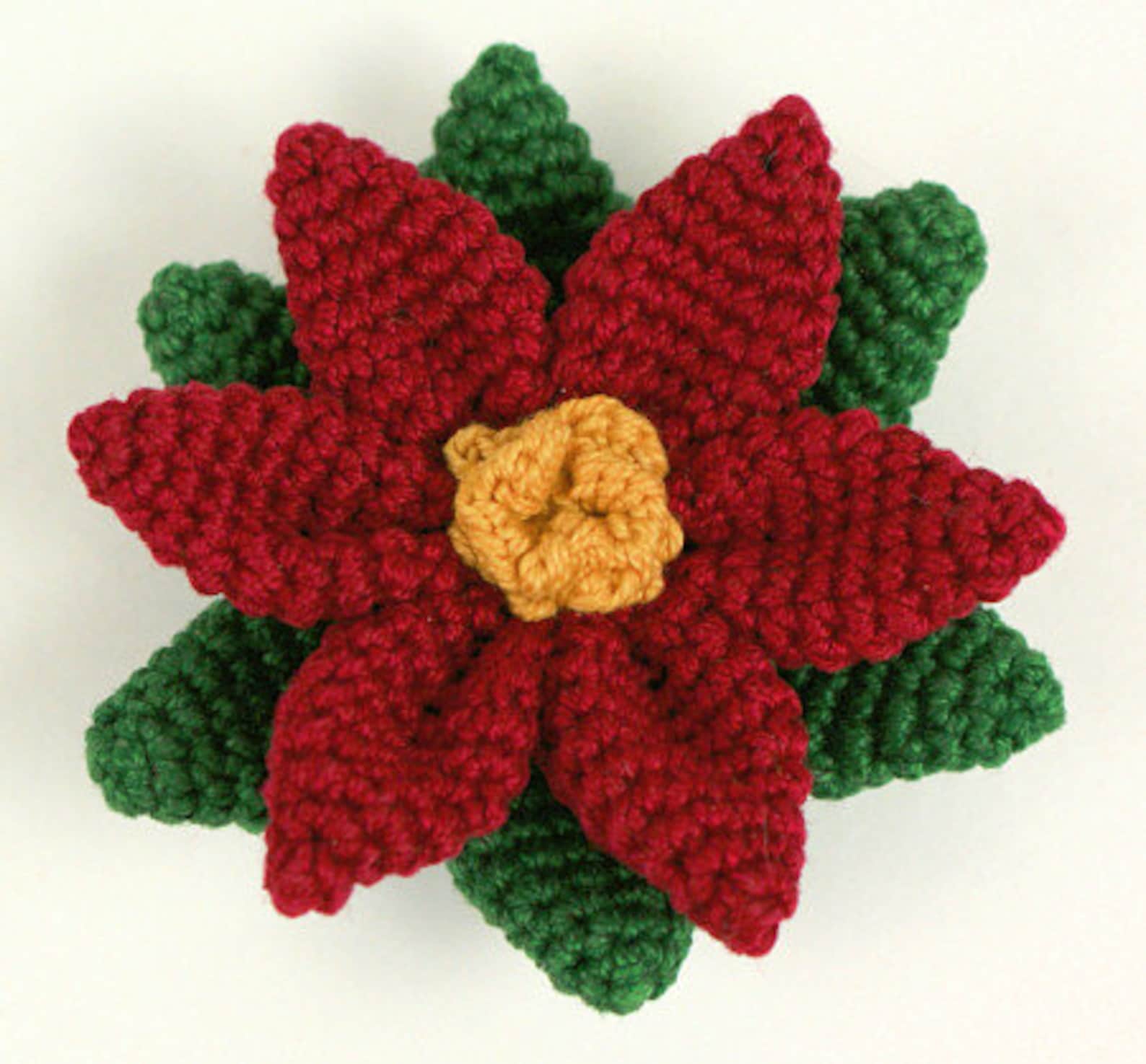 Poinsettia CROCHET PATTERN - Includes Two Sizes - Digital PDF File ...