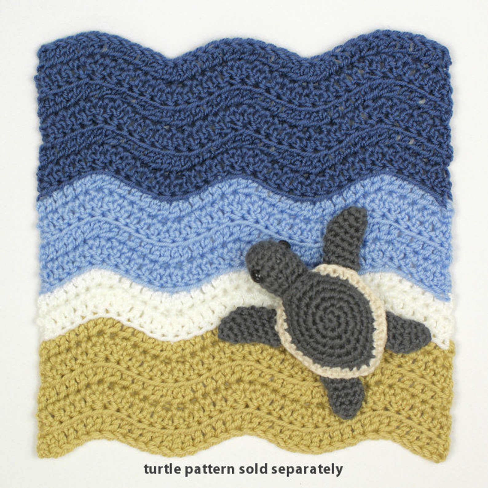 Turtle Beach / Ribbed Ripple Blanket CROCHET PATTERN Digital PDF File ...