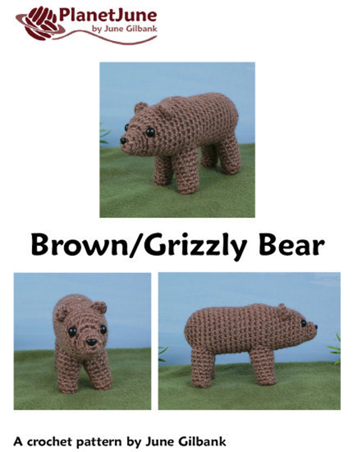 Brown / Grizzly Bear Amigurumi CROCHET PATTERN Digital PDF - Etsy