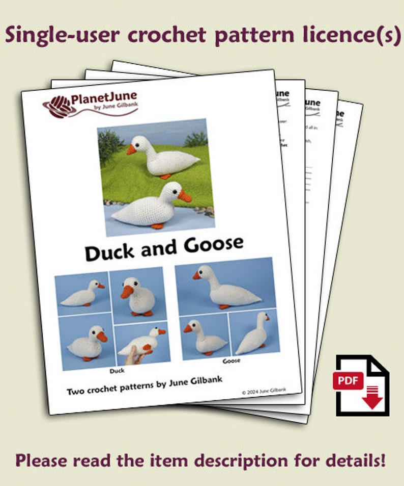 Duck and Goose Amigurumi CROCHET PATTERN Digital PDF File Download - Etsy