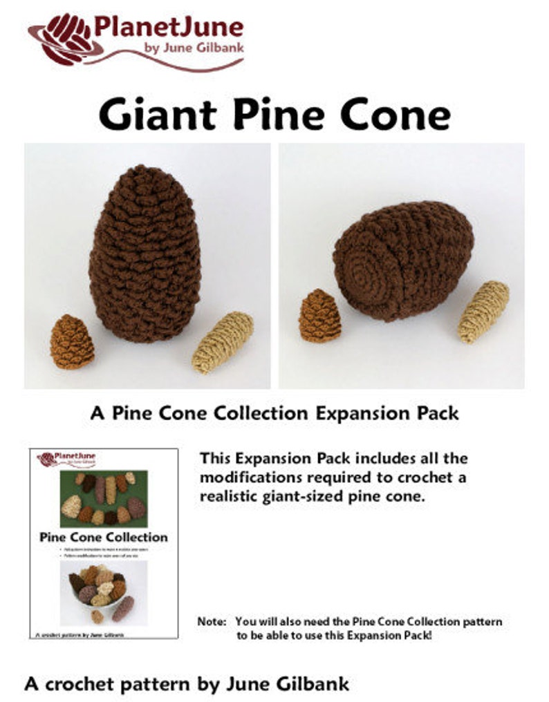 Pine Cone Collection & Giant Pine Cone - Seven CROCHET PATTERNS Digital ...