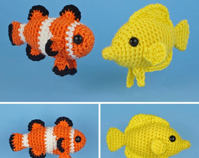 PATTERN PACK - Mega Ray and 7 Sea Friends Patterns - Ray, Angelfish ...