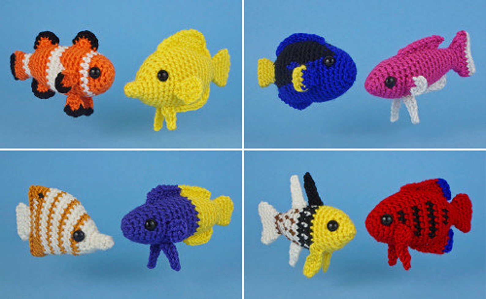 Tropical Fish Set 2 - Two Amigurumi Fish CROCHET PATTERNS Digital PDF ...