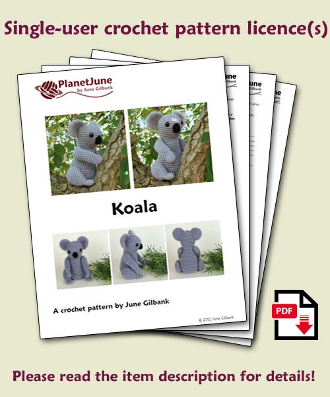 Koala Amigurumi CROCHET PATTERN Digital PDF File Download - Etsy