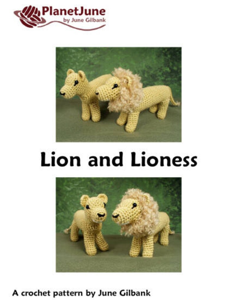 Lion and Lioness - Two Amigurumi CROCHET PATTERNS Digital PDF File ...