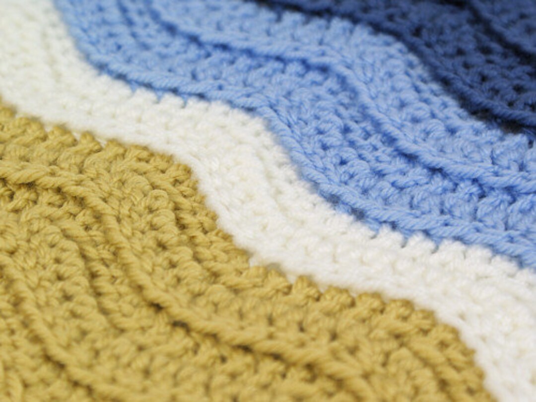 Turtle Beach / Ribbed Ripple Blanket CROCHET PATTERN Digital PDF File ...