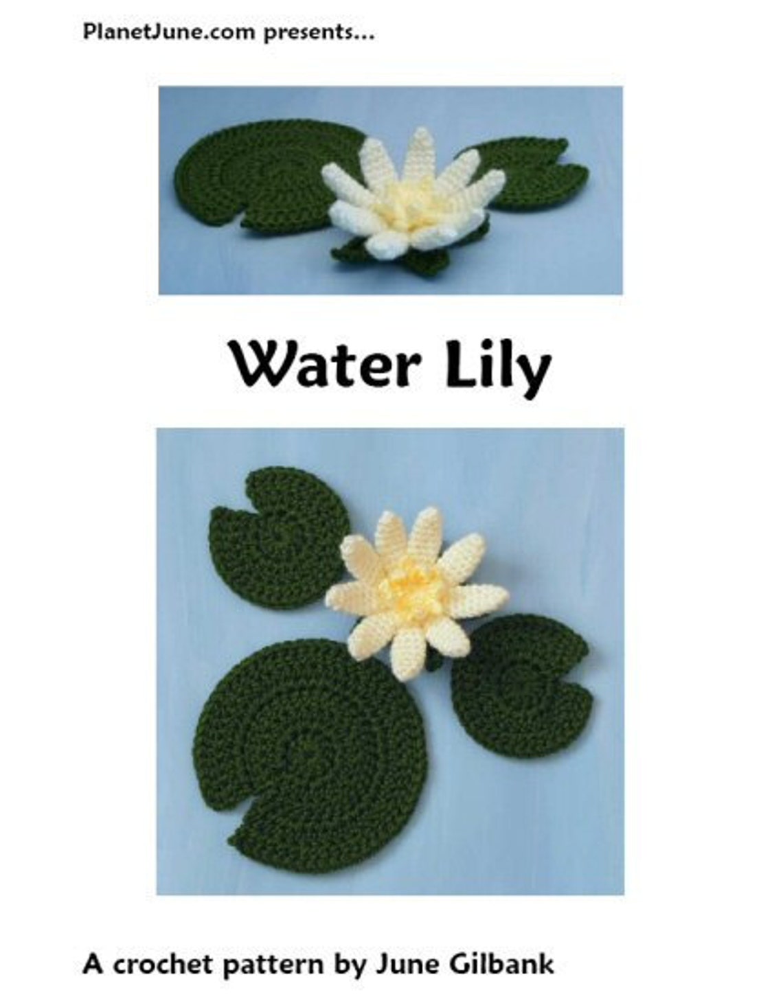 Water Lily Flower and Leaves CROCHET PATTERN Digital PDF File Download ...