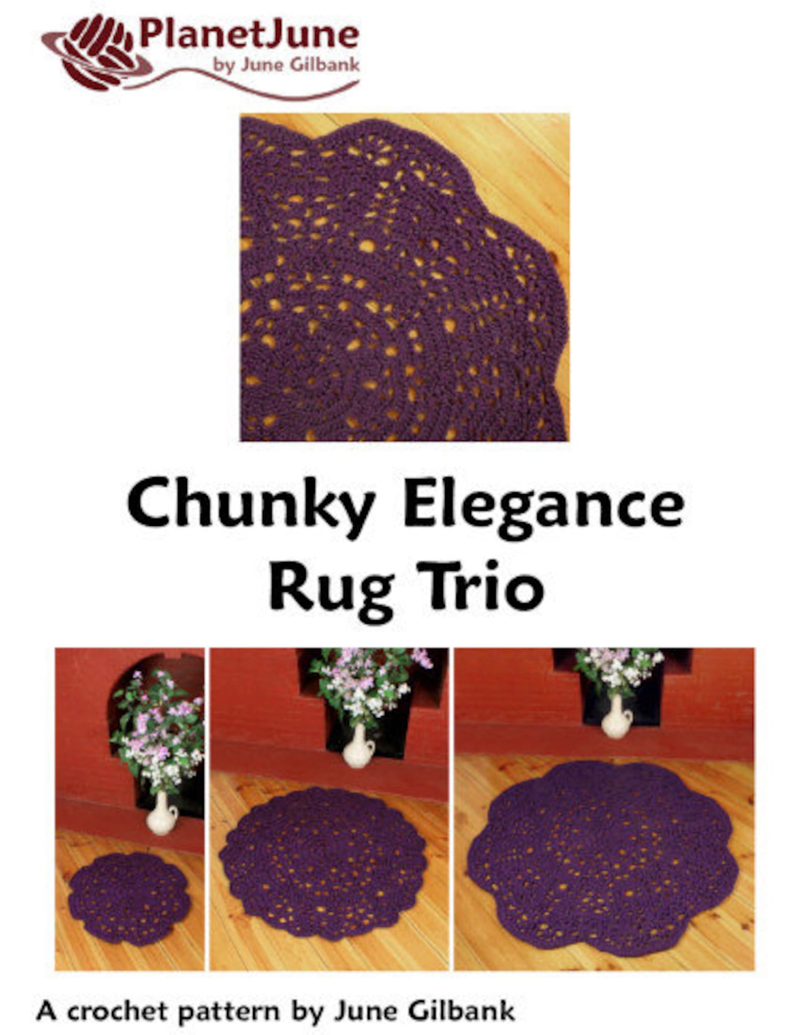 Crochet Rugs Chunky Elegance Rug Trio CROCHET PATTERN Digital - Etsy