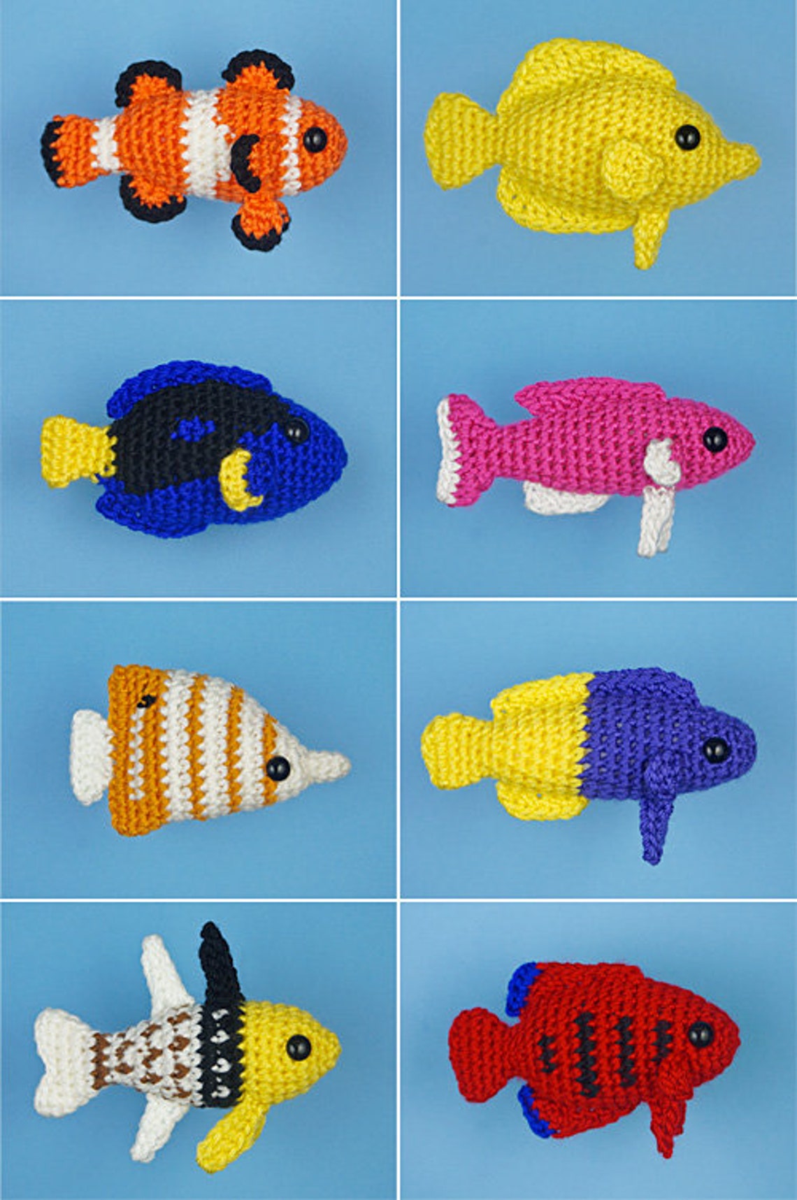 Tropical Fish Set 2 - Two Amigurumi Fish CROCHET PATTERNS Digital PDF ...