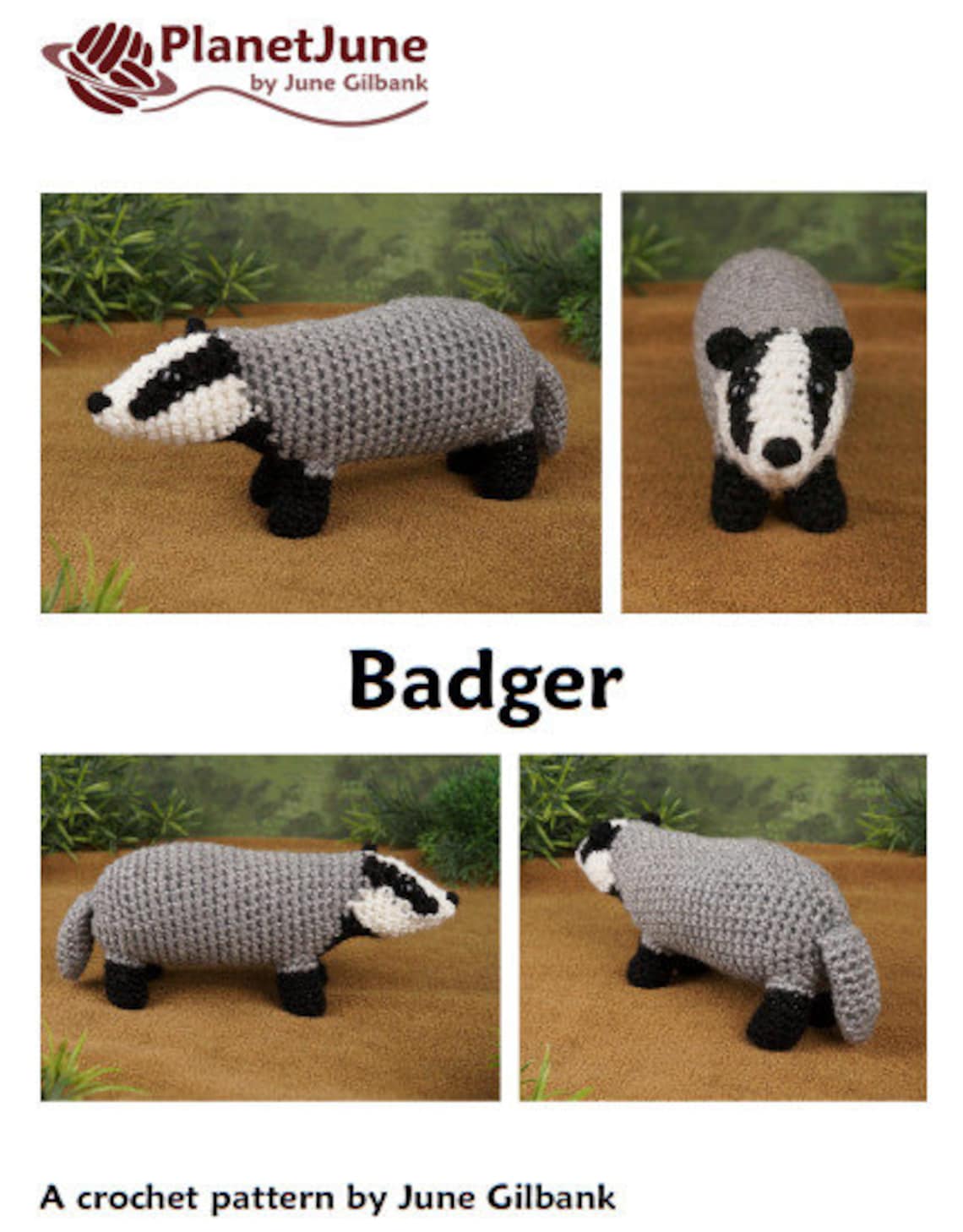Badger amigurumi CROCHET PATTERN digital PDF file download | Etsy