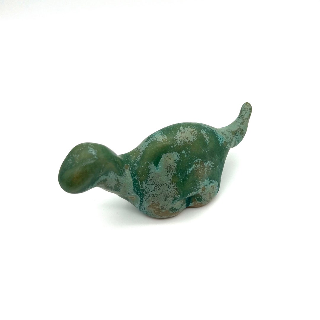 Baby Brontosaurus Dinosaur Sculpture, One of a Kind Ceramic Dinosaur ...