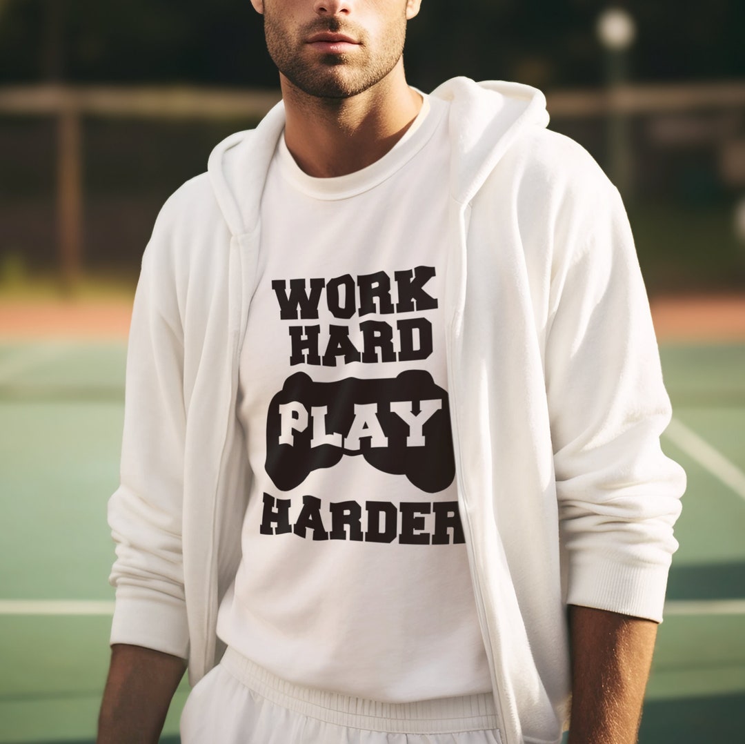 Work Hard Play Hard Funny Sayings Gym - Camiseta De Ejercicio, Negro ...