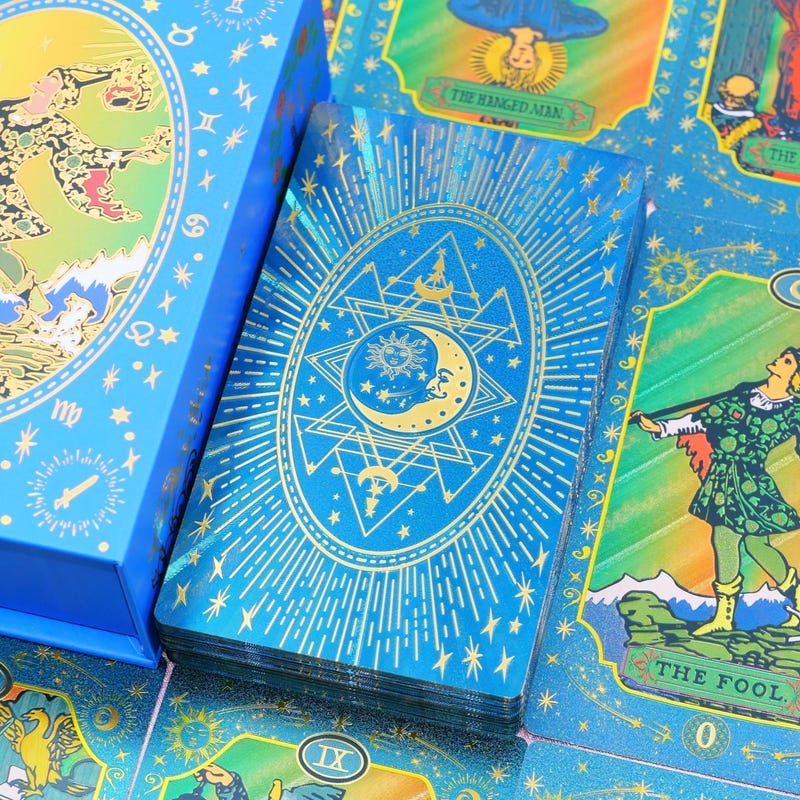 Blue Waterproof Tarot Cards - Etsy