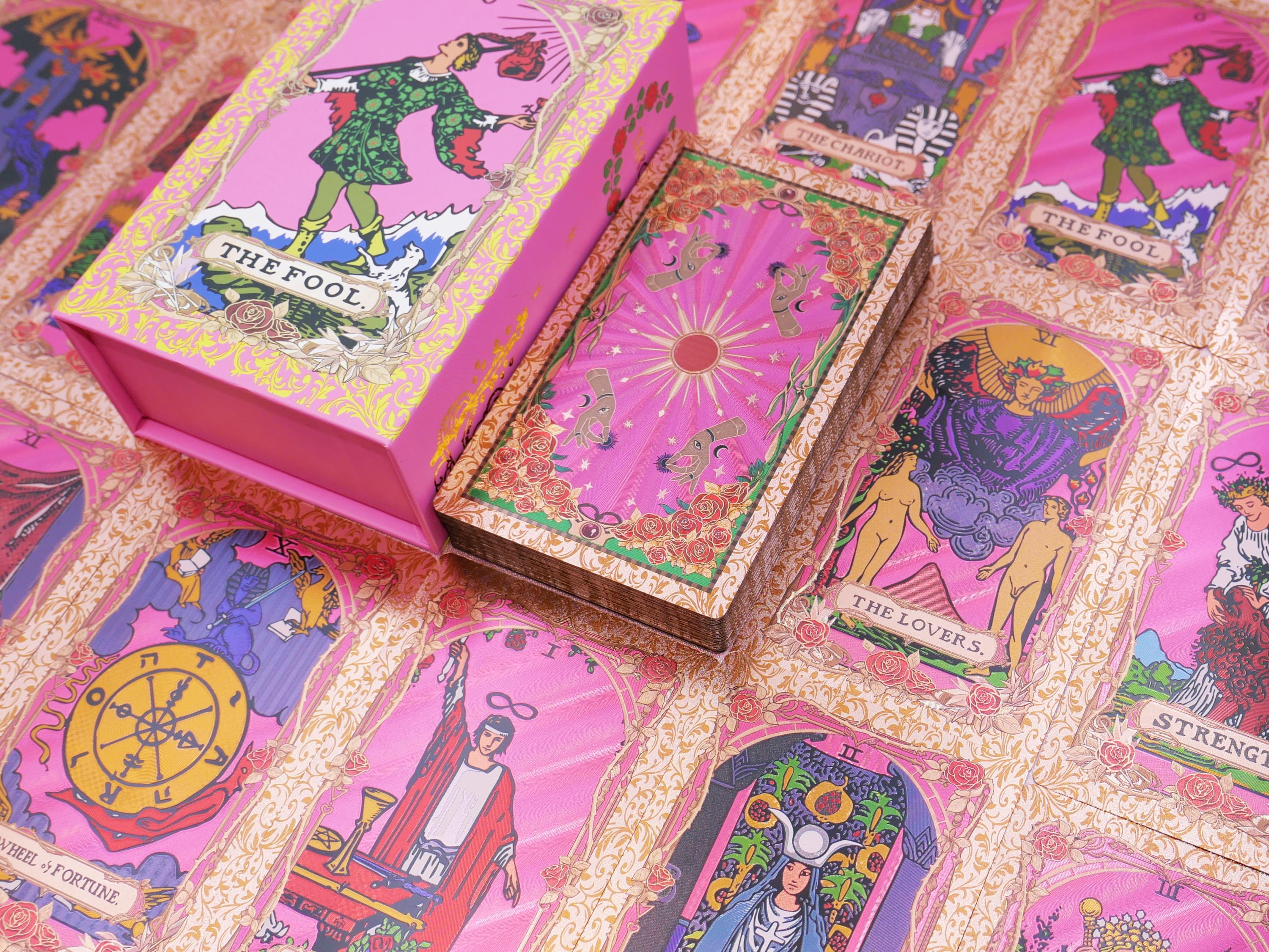 Waterproof Rose Tarot Deck * Gold Foil Tarot * Tarot Cards * 78 Rider ...