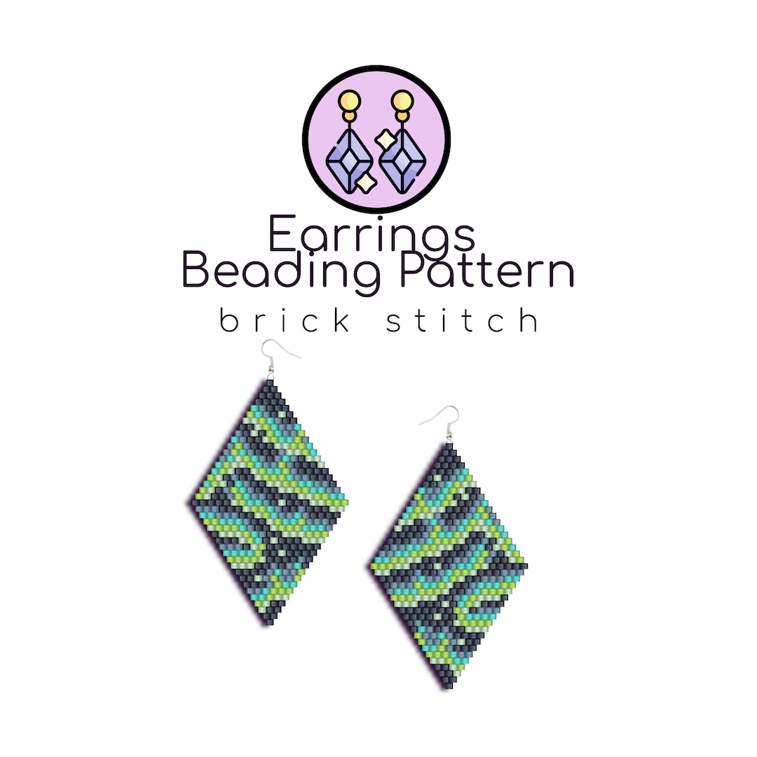 Northern Lights Beaded Earrings Pattern | Brick Stitch Pattern With ...