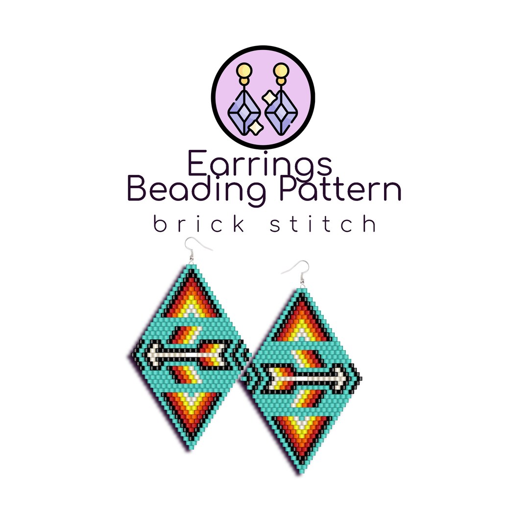 Arrow Native Beaded Earrings Pattern | Brick Stitch Pattern With Word ...