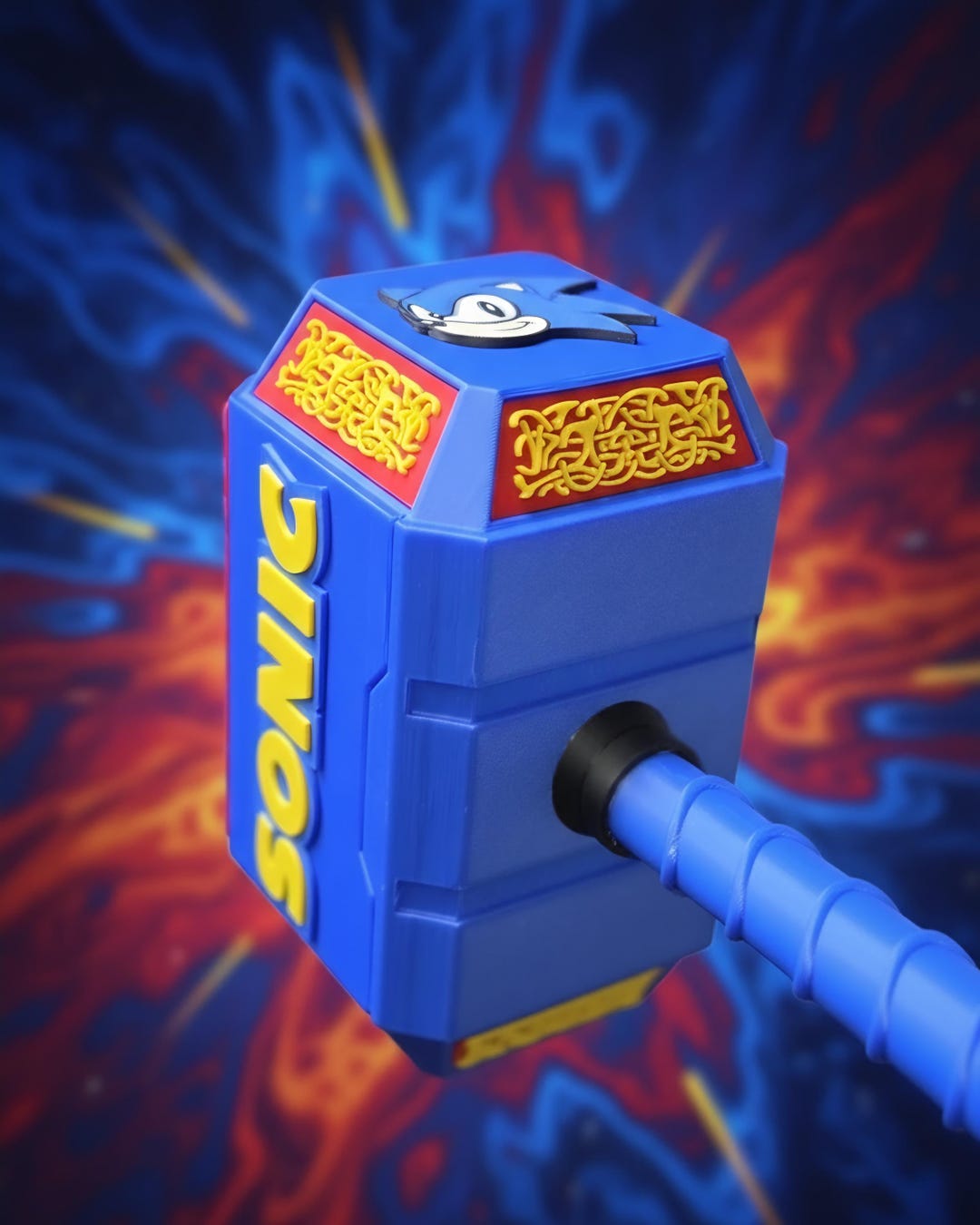 Multi-logo 3D-PRINTED Sonic the Hedgehog Thor Stle Hammer. Loaded With ...