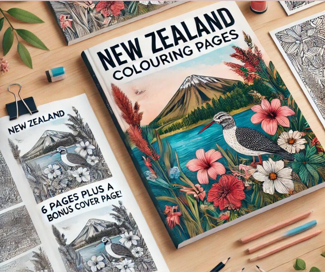 6 Colouring Pages Mindful Colouring Pages Featuring NZ Scenery and ...