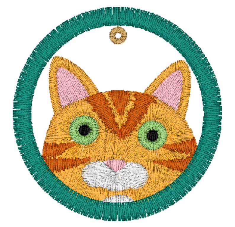 Tabby Cat Head Embroidery Pattern, Machine Embroidery, Cat Embroidery ...