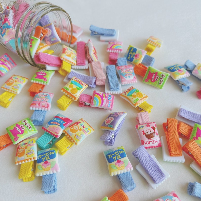 Colorful Kawaii Mini Snack Hair Clips for Girls, Cute and Fun Hair ...