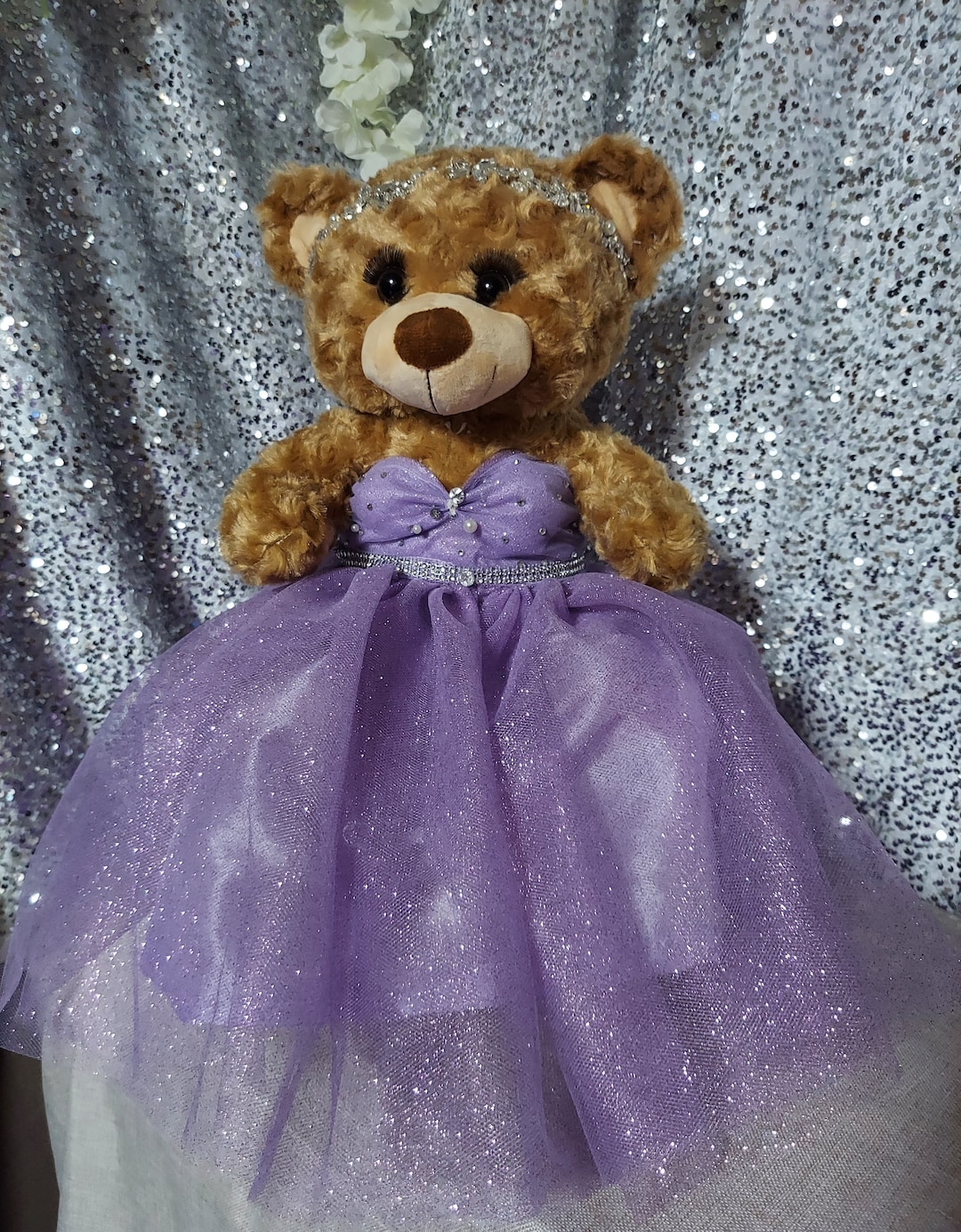 Quinceanera /sweet 16 Brown Teddy Bear Lilac Dress - Etsy
