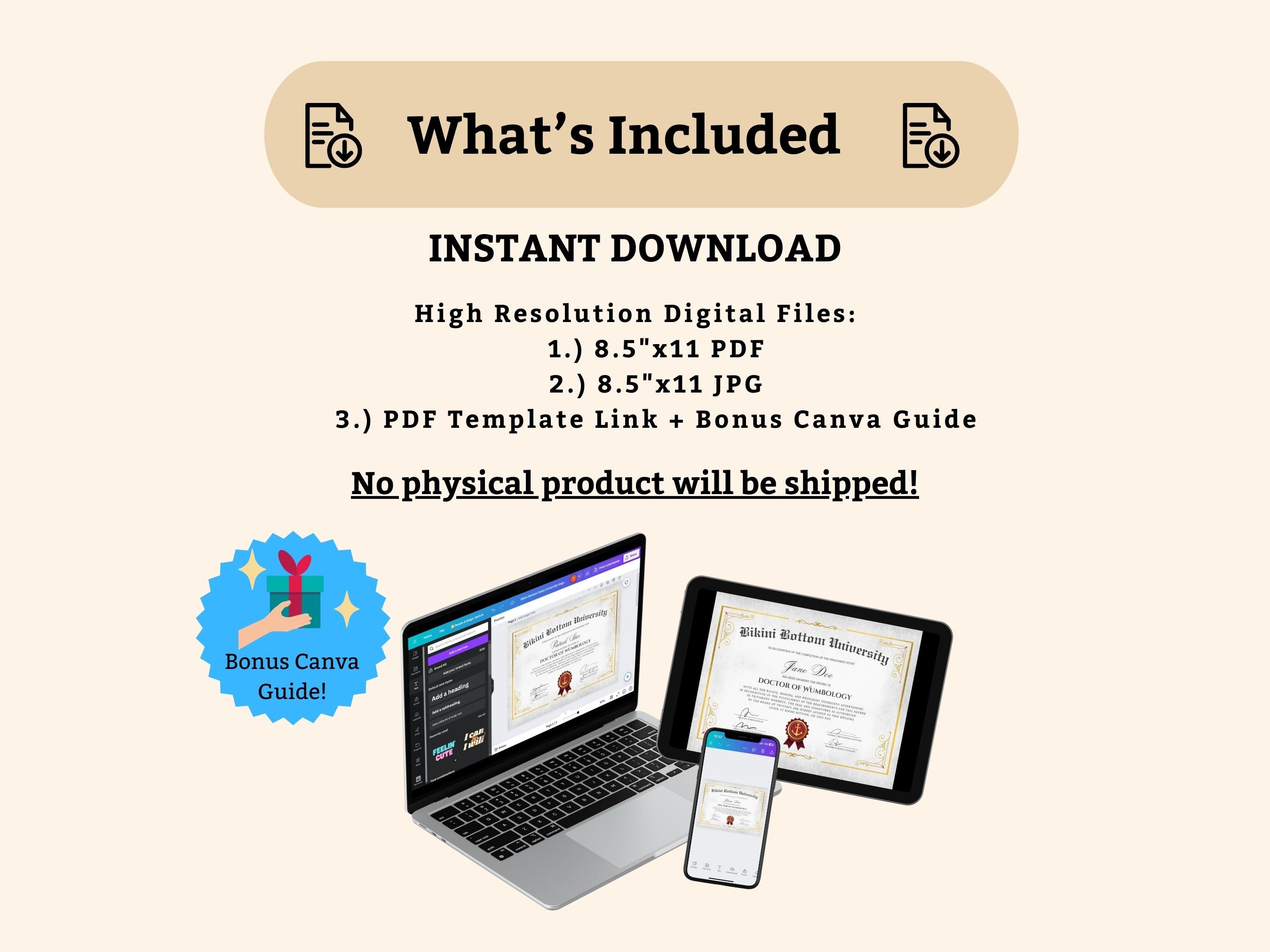 Bikini Bottom University Doctorate of Wumbology Certificate - Etsy