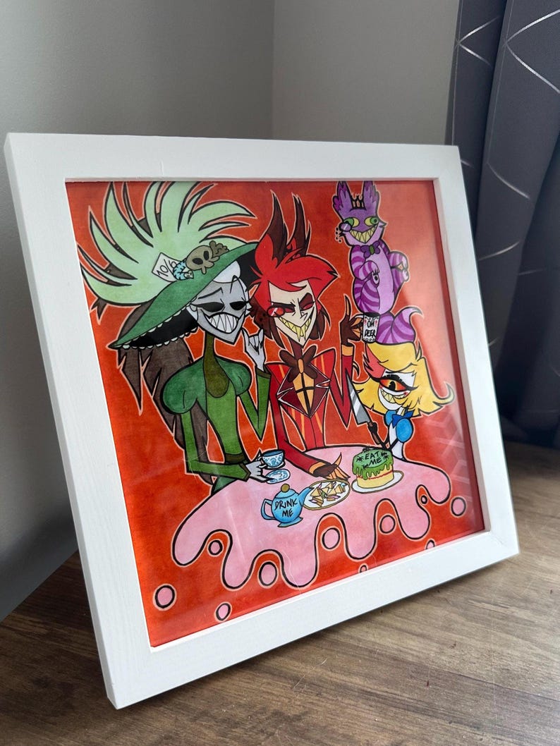 Hazbin Hotel Alastor's Tea Party Art Print – Wonderland Rosie & Niffty ...