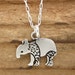 Sterling Silver Tapir Necklace - Adjustable Chain - Etsy