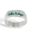Write Band Ring Sterling Silver and Vitreous Enamel Script Ring Ring ...