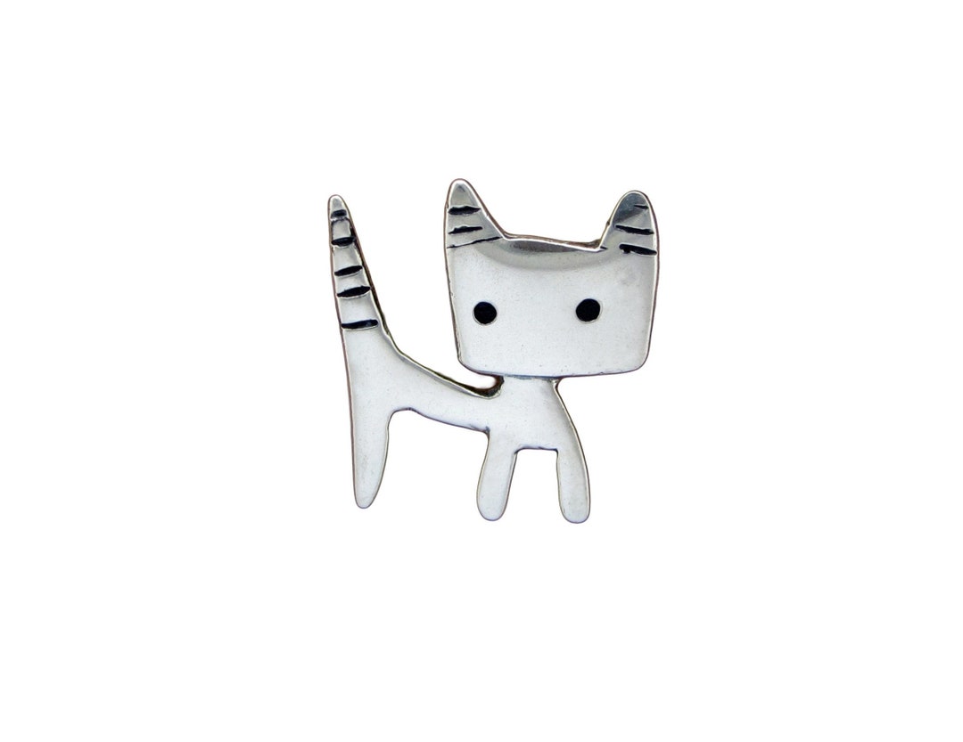 Tom-tom Cat Necklace - Sterling Silver Tomcat Pendant on Adjustable ...