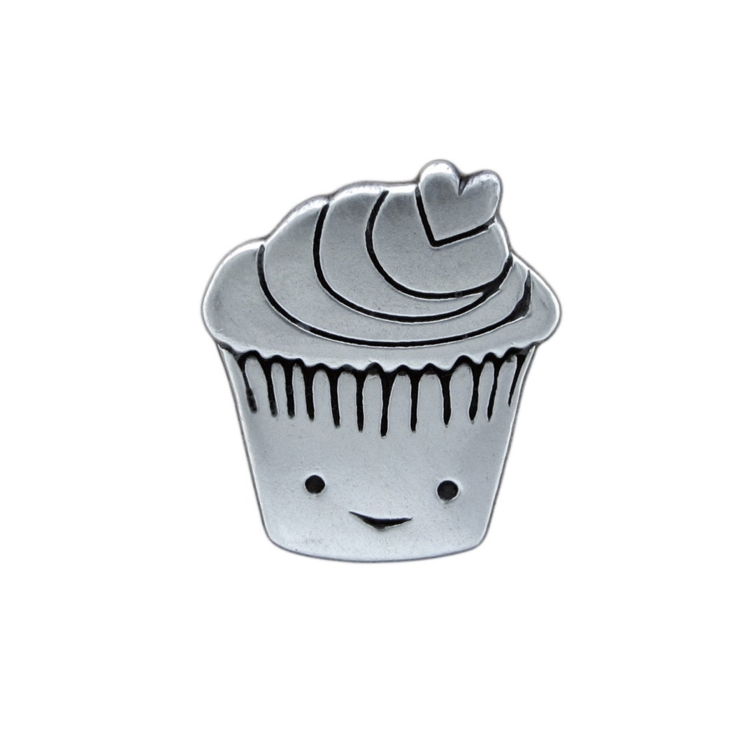 Sterling Silver Cupcake Charm Necklace - Silver Muffin Pendant on ...